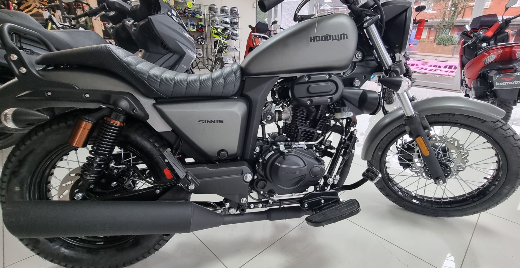 sinnis hoodlum 125. £2799.00+£150.00 otr